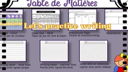 French Writing Center Dice Game / Atelier d'écriture jeu de dès EDITABLE