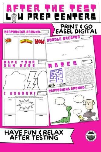 After the Test: Centers by Whimsical Teacher Tube Teacher Store | TPT