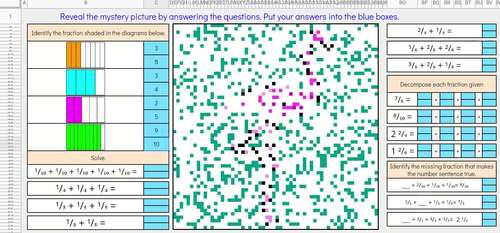 Digital Math Pixel Art Mystery Picture 4th Grade TEKS 4.3.A - 4.3.B ...