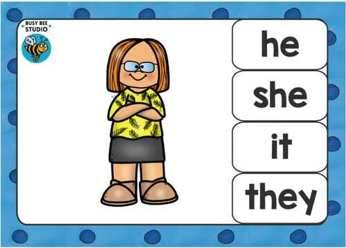 Boom Cards Grammar Personal Pronouns by Busy Bee Studio | TPT