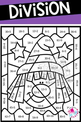 Halloween Color by Number Division by Primary Piglets | TpT