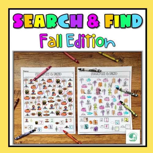 Fall Search and Find Numbers 1-10 | Differentiated by Hurley Squirrely