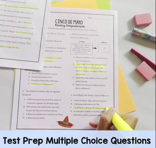 Cinco de Mayo Reading for ESL 2 Levels Print & Digital by EL Friendly