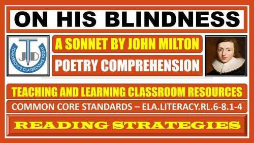 ON HIS BLINDNESS - READING A MILTONIC SONNET - BUNDLE by JOHN DSOUZA