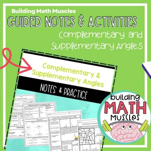 Complementary and Supplementary Angle Guided Notes and Practice | TPT