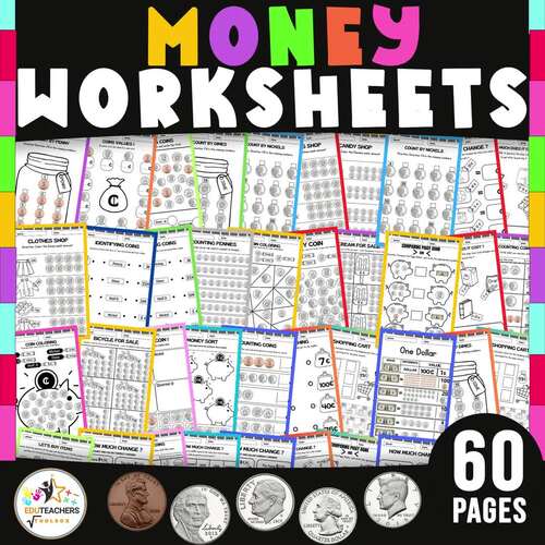Money Skills Practice-US Coins for 1st 2nd Grade-Shop,Count,Make Change ...