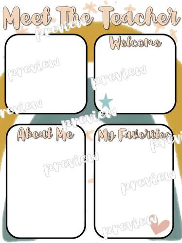 Meet the Teacher Template Editable Boho Rainbow by Anh Huynh | TPT