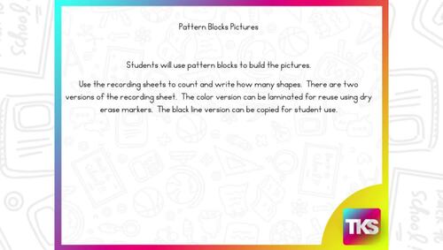 Build It Up! February Pattern Block and Counting Cube Mats | TPT