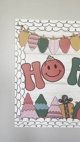 Holiday / Christmas Bulletin Board Kit | Retro December Bulletin Kit