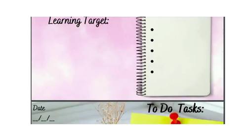 Cute tasks template with learning target by Ms Os ESL K-12 resources