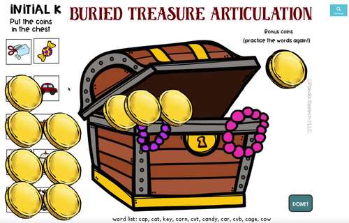 Buried Treasure Articulation BOOM Cards: EARLY Sounds (Distance Learning)
