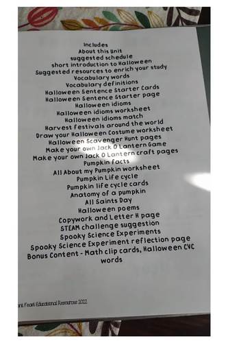 Halloween Unit Study - pumpkins, spooky stories, homeschool | TpT