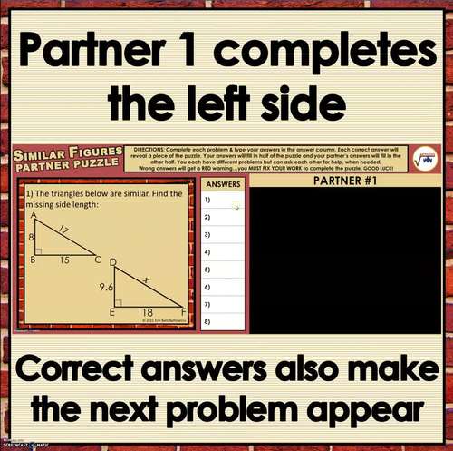 Similar Figures DIGITAL SELF CHECKING MYSTERY PUZZLE for PARTNERS by ...