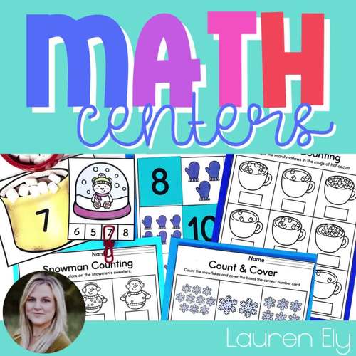Kindergarten Math Centers - Math Curriculum Year Long Seasonal Centers ...