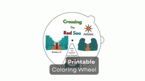 Crossing the Red Sea Coloring Wheel, Printable Sunday School Craft ...