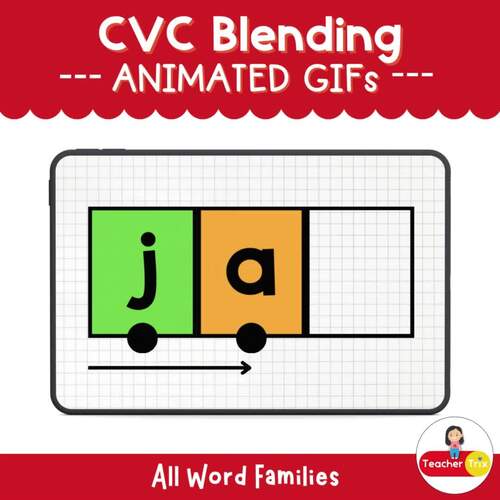 CVC Sound Box GIFs | Colored Boxes & Blending Arrow | Phonics SoR Aligned