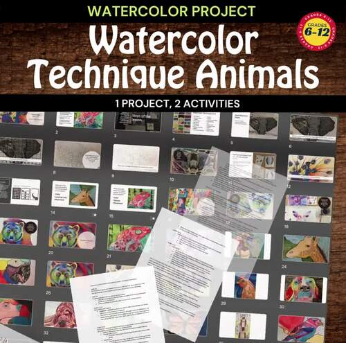 Middle School Art Project: Watercolor Technique Animals: Watercolor Unit