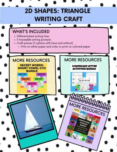 **BUNDLE** 2D Shapes Math Writing Craftivity - Writing Prompts & Craft ...