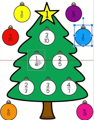 Christmas Math - Equivalent Fractions and Simplest Form Tree and ...