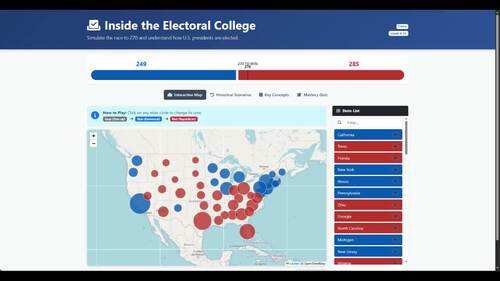 Inside the Electoral College Interactive Simulation Learning Resource