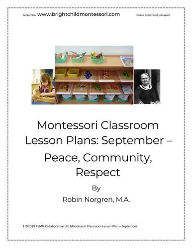 Montessori Guided Curriculum SEPT OCT NOV Quarterly Lesson Plan Class ...