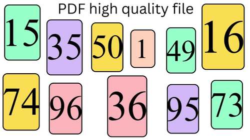 Numbers 1–100 Flash Cards | Pastel Number Flashcards | Number Recognition