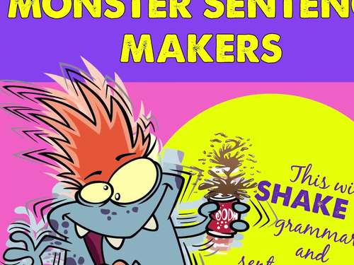 Monster Sentence Maker Pack: grammar, sentence construction, parts of ...