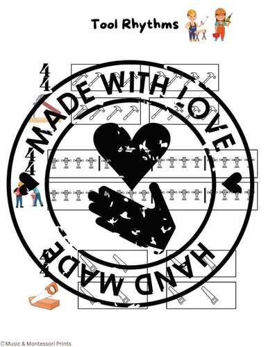 Tool Rhythms/Rhythm Stick Activity/Cut+Paste/Half Notes/Quarter Notes ...