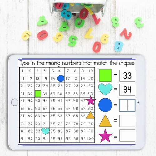 100 Chart Missing Number | Boom Cards™ by Keeping Up With Ms Kissell
