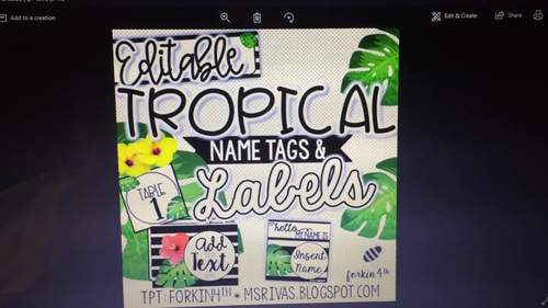 EDITABLE Tropical Nametags & Labels by forkin4th | TPT