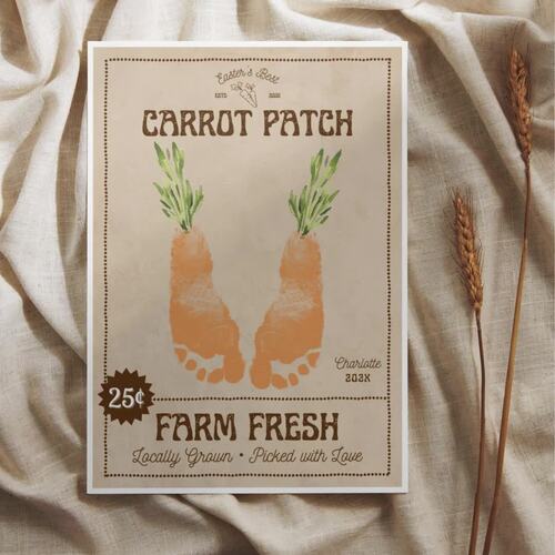 Easter Footprint Carrot Craft for Preschool, Easter Keepsake April ...
