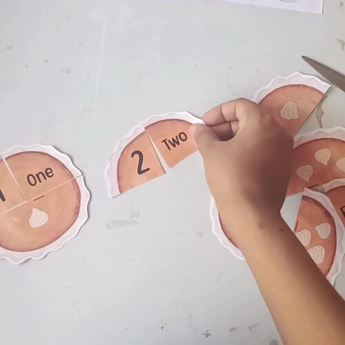 Thanksgiving Number match, Pumpkin Pie counting, Preschool curriculum