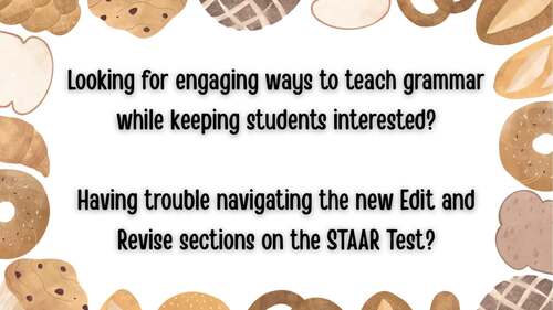 Revise and Edit Task Cards-Grammar Task Cards-Baking Theme-Complete ...