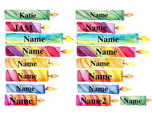 Birthdays decoration, class birthdays, Editable candles Label, student ...