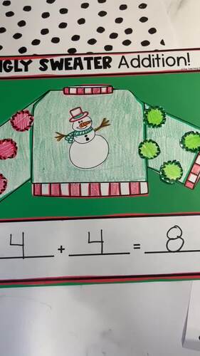 Christmas Addition Math Craft Ugly Sweater by The Teaching Diva Corner