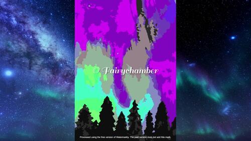 Magical Purple Northern Lights Color-by-Numbers Fun Winter Activity!