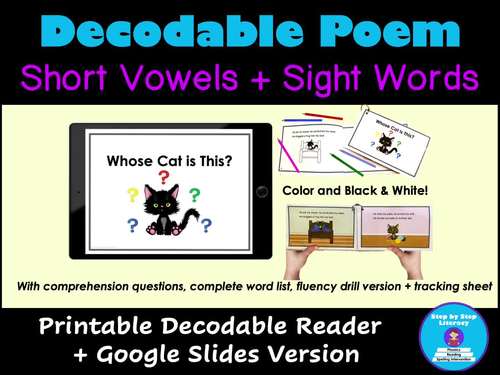 Decodable Reader Short Vowels and Sight Words | Orton-Gillingham ...