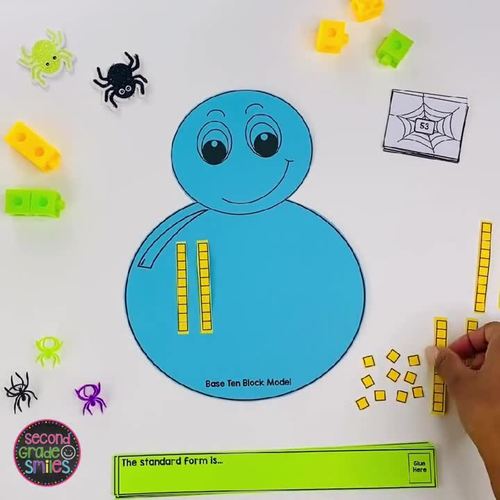 Spider Place Value Craft - Halloween Place Value Math - Halloween Math ...