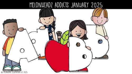 Melonheadz Addicts January 2025 clip art, Alphabet Mini by Melonheadz ...