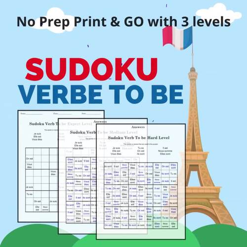 Être French Verb to be Present Tense Sudoku Puzzles From Easy to Expert ...