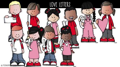 Love Letters clip art, Valentine's Day clip art COLORED Version | TPT