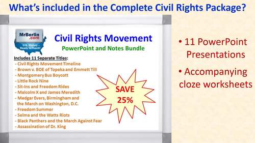 Civil Rights Movement PowerPoint and Notes Bundle by MrBerlin | TPT