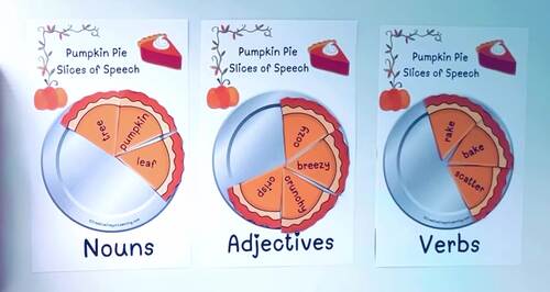 Fall Parts of Speech Sort – Nouns, Verbs & Adjectives Literacy Center