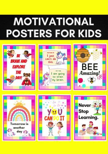 Motivational Posters for Kids | Bulletin Board Ideas | Word Wall
