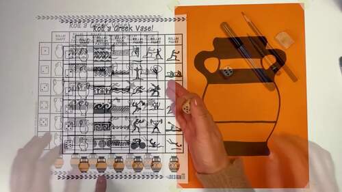 Roll and Draw Ancient Greek Vases Art History activity - video ppt patterns