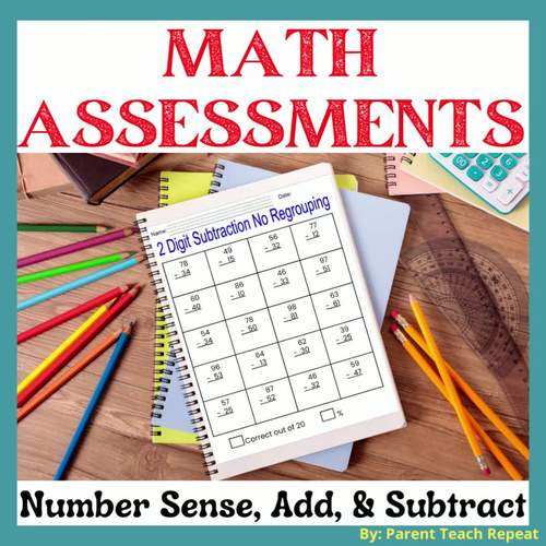 Math Intervention Assessments Number Sense Add Subtract IEP Data Back ...