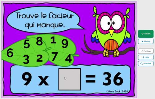 BOOM Cards: Multiplication Facts x9 (en français) by Mme Bock | TPT