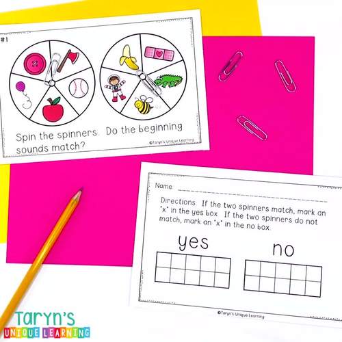 Beginning Sound Games and Worksheets | Sound Spinners | TPT