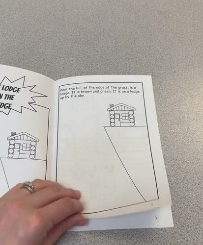 DECODABLE READER (-dge) PHONICS COMIC BOOK- The Lodge on the Ledge- SOR, OG