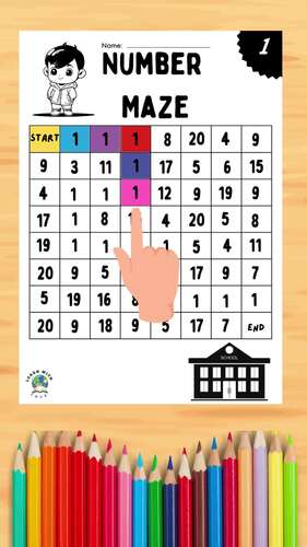 Fun Number Maze Activity for Preschool and Kindergarten for Number ...